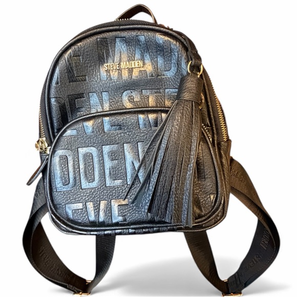 Steve Madden | Bags | Steve Madden Black Embossed Mini Backpack | Poshmark